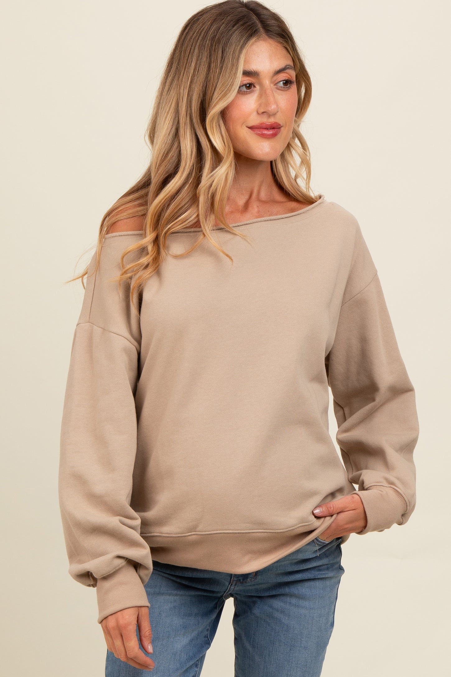 SXV solid off shoulder beige – SXVSTYLE