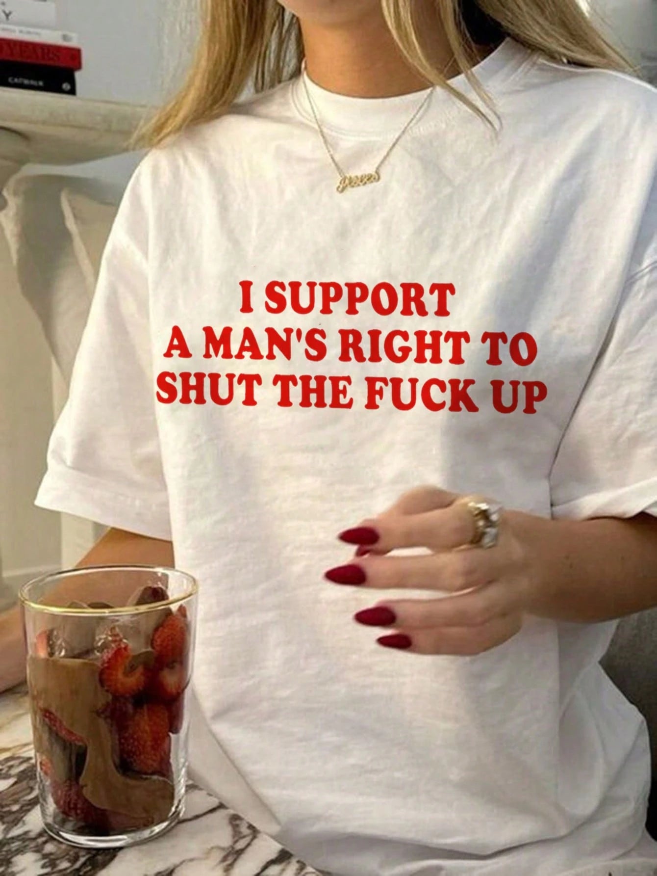 SXV 'I SUPPORT A MAN'S RIGHT TO SHUT THE UP’ Printed Cool Aesthetic Ov ...